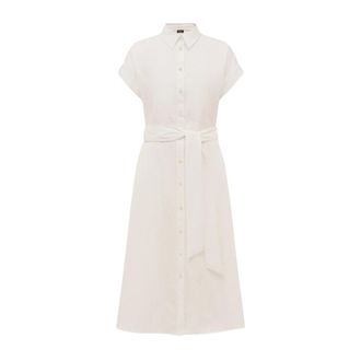 Kiton Gepr&auml;gtes Baumwoll-Tageskleid - - Dresses - Damen - Wei&szlig; - S