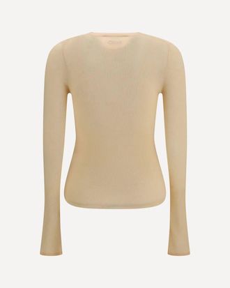 Chlo&eacute; Womens Pull En Laine Superfine Bleached Orange Sweater
