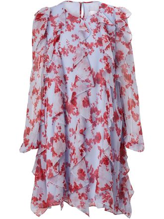Carolina Herrera robe à fleurs - Bleu