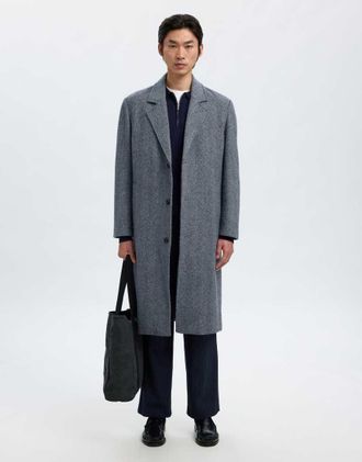 Selected Manteau long - Gris fonc&eacute;