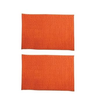 MSV Set aus 2 Luxus Chenille Mikrofaser Badematten - Langflor und Weich - SEBS rutschfest - Maschinenwaschbar bei 30&deg; - Praktische Aufh&auml;ngeschlaufe - 50 x