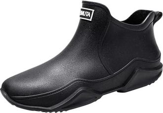 Generic Chaussures pluie en caoutchouc unisexes Imperméable Coupe-Vent Bottes jardin Confortable Antidérapant Compris la Semelle intérieure Fourrure polaire d