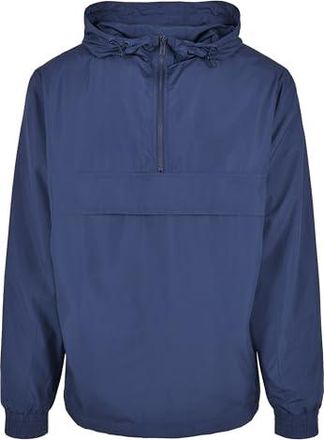 Urban Classics Veste Coupe-Vent de Mi-Saison pour Homme, Poche Kangourou, Poignets &Eacute;lastiques, Capuche et Taille &agrave; Cordons, Col Zipp&eacute;, 100% Polyester, Darkblue, Tail