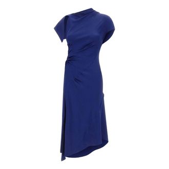 Victoria Beckham Femme, Robes, Bleu, Taille: 34 FR Asymmetric Twist Dress