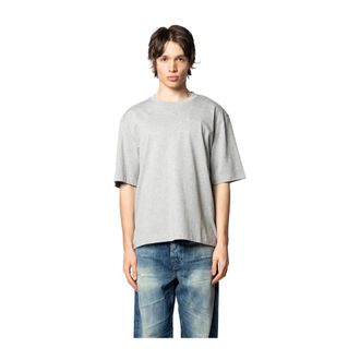 Marine Serre Homme, Tops, Gris, Taille: 2XL Moon Logo Jersey SS Crewneck T-Shirt