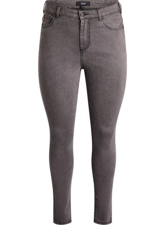 Zizzi Damen Große Größen Amy Super Slim High-Waisted Jeans Gr 54/82 cm Grey Denim