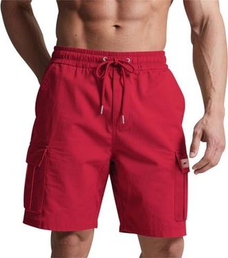 Generic Pantalon d&eacute;contract&eacute; pour homme - Short de travail - Short d&eacute;t&eacute; pour homme - Pantalon de sport pour homme, Rouge, XXL