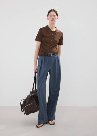 Mango Strickpullover mit Poloshirt-Kragen schokolade - Damen - XXS - MANGO