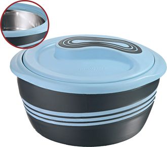 Pinnacle Frames & Accents Servierschüssel für Salat/Suppe - Thermoschüssel mit Deckel - tolle Schüssel für Urlaub, Abendessen und Party (3,6 qt, Blau)