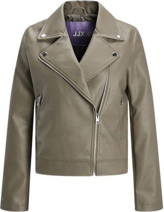 Jack & Jones Jxgail Faux Leather Biker Jacket Noos Blouson en Simili-Cuir, Taupe, S Femme