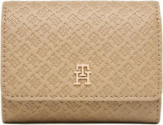 Tommy Hilfiger Geldb&ouml;rse Th Icon Trifold Mono AW0AW18484 Beige