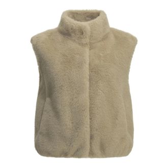 Herno Veste sans manches en fausse fourrure - Femme - Vestes - Beige - Taille: 34 FR