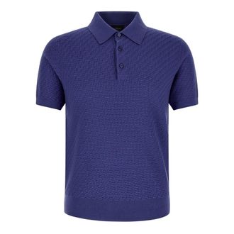 Brioni Homme, Tops, Bleu, Taille: XL Polo Textur&eacute; en Maille