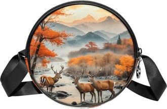 Generic Petit sac &agrave; bandouli&egrave;re Circle pour femme, petit sac &agrave; bandouli&egrave;re avec fermeture &eacute;clair, bretelles r&eacute;glables, sac &agrave; main rond d&eacute;contract&eacute; pour femmes