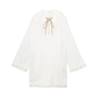 Zimmermann Indra Tunikakleid mit Stickerei - - Blouses & Shirts - Damen - Wei&szlig; - S