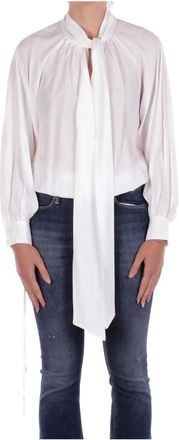 Manila Grace Femme, Blouses et Chemises, Blanc, Taille: 42 FR Chemise avec Logo Arri&egrave;re et Fermeture &agrave; Bande Ajustable