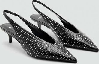 Mango Chaussures &agrave; talons avec clous noir - Femme - 35 - MANGO
