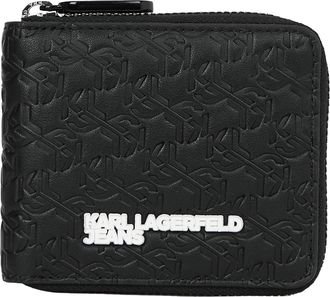 Karl Lagerfeld Mens, Essential Wallet Embossed, KLJ Black-Monogram, One Size
