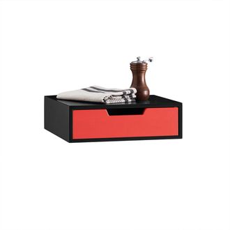 SoBuy Kaffeekapsel Box Kapselspender Kapselhalter f&uuml;r Kapseln Kapselst&auml;nder Monitorst&auml;nder Monitorerh&ouml;hung mit Schublade Rot BHT ca. 30x9x31cm FRG179-R