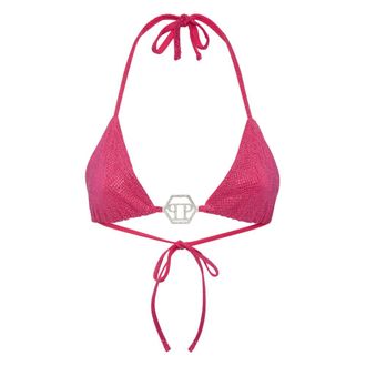 Philipp Plein Femme, Maillots de bain, Rose, Taille: 40 FR Top Bikini Stones