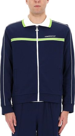 Casablanca Zip Sweatshirt Jacket - Blue