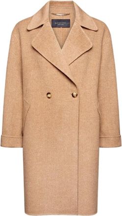 Elena Miro Femme, Manteaux, Beige, Taille: 42 FR Manteau midi en laine