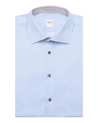 Stenstr&ouml;ms Kurzarmhemd mit Streifen und Ausputz aus Twofold Super Cotton, Regular in