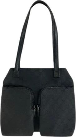 Gucci Sac bandouli&egrave;re en toile GG en cuir Pre-owned - Femme - Pre-owned - Noir - Taille: ONE Size