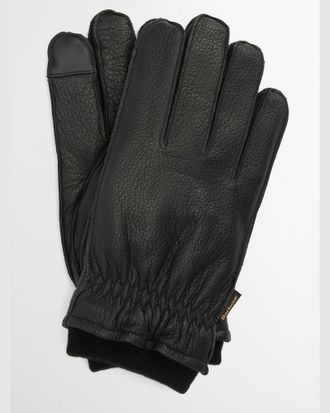 Barbour Lederhandschuhe mit softem Wollfutter in