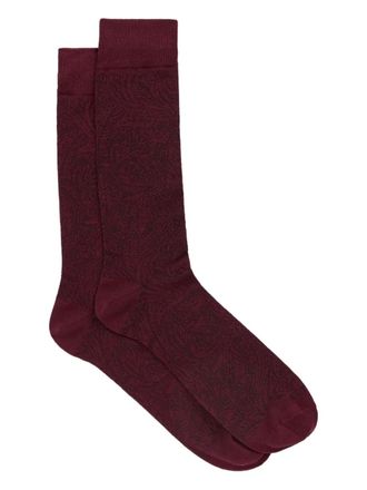 Etro chaussettes à motif en jacquard - Rouge