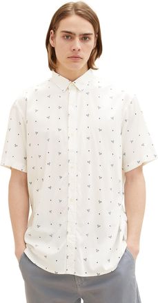 Tom Tailor Herren 1036246 Relaxed Fit Hemd mit Muster, 31922-White Navy Tennis Print, M