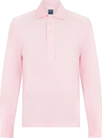 Fedeli Homme, Tops, Rose, Taille: L Polo rose clair &agrave; manches longues