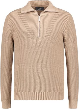 Strellson Herren Pullover beige Baumwolle unifarben