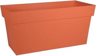 Eda Muret Toskana 80 cm - Blumenkasten mit Rollen - Volumen 74 l - mit Wasserreservoir und Filtergitter + Bew&auml;sserungsrinne - 79 x 35 x 39 cm - Orange San
