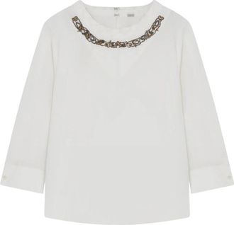 Gustav Kamelia H&auml;kelbluse - - Blouses & Shirts - Damen - Wei&szlig; - M