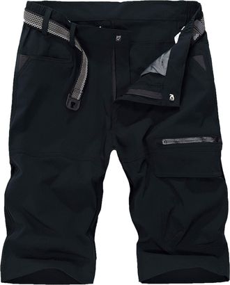 KEFITEVD Kurze Hosen Herren Trekking Shorts Sommerhose Herren leicht Kurzhose Cargo Multi Taschen Dunkelgrau 34