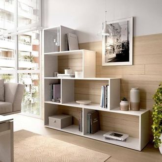 Dmora Kommode Salvo, Multifunktions-Wohnzimmer-Buffet, 2-türiges Wohnzimmer-Sideboard, 100 % Made in Italy, 121 x 38 x 86 cm, glänzendes Weiß