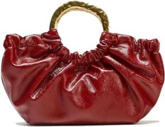 Generic NYSBH Sac &agrave; main fronc&eacute;, pochette tendance avec poign&eacute;e en m&eacute;tal, sac &agrave; main pour femme, petit sac fourre-tout pour femme