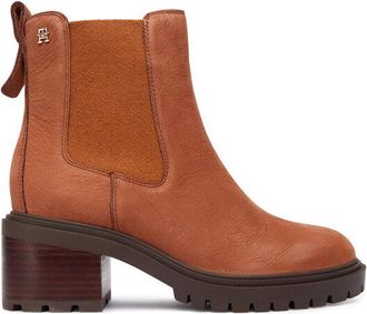 Tommy Hilfiger Stiefeletten Th Nubuck Chelsea Cleated Heel FW0FW09158 Braun