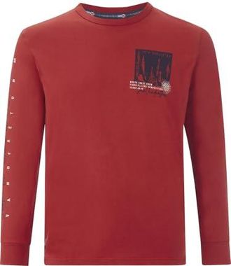 Jan Vanderstorm Homme T-Shirt À Manches Longues Winholm Rouge, 4XL (XXXXL) - 68/70