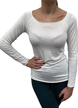 Kontatto Maillot Femme Col Bateau Taille Unique - M1400 Encolure Shiffer, Maillot Femme Toutes Les Saisons, Fabriqué en Italie, Maillot Manches Longues Sous Ve