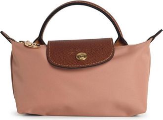 Longchamp Sac dembrayage Longchamp avec poign&eacute;e &laquo;Le Pliage Original&raquo; en polyamide rose
