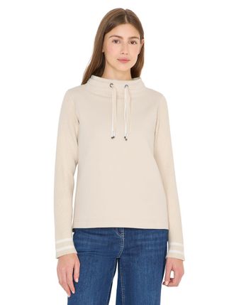 Cecil Sweatshirt mit Strickärmeln Pearl beige XXL