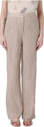 Emporio Armani Plissierte Krepp-Lurex-Hose - - Trousers - Damen - Beige - L