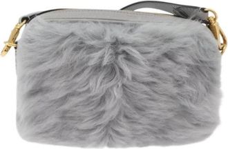 Miu Miu Pre-owned Sac bandouli&egrave;re en fourrure - Femme - Pre-owned - Gris - Taille: ONE Size