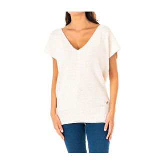 La Martina Kurz&auml;rmeliges Jersey-Shirt im klassischen Schnitt - - Knitwear - Damen - Wei&szlig; - M