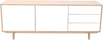 Miliboo Sideboard skandinavisch Holz Wei&szlig; 195 cm sid