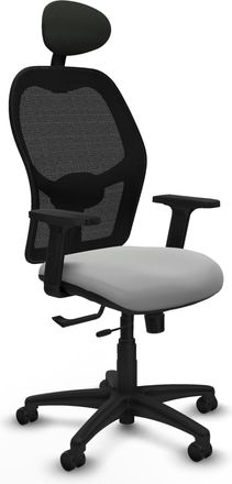 Piqueras y Crespo Callcenter-St&uuml;hle mit 2D-Armen, h&ouml;henverstellbarer Lendenwirbelst&uuml;tze und festem Kopfteil, ausgestattet mit Syncro/Traslack und Schneideschaum, Schwar