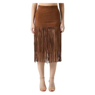 Ermanno Scervino Gonna Suede Con - - Skirts - Damen - Braun - 2XS