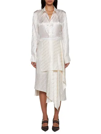 Fendi Womens White Ff Silk Shirt Ivory